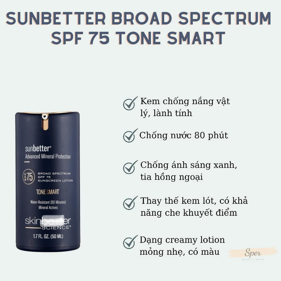 Skinbetter Sunbetter Broad Spectrum SPF 75 TONE SMART Sunscreen ...