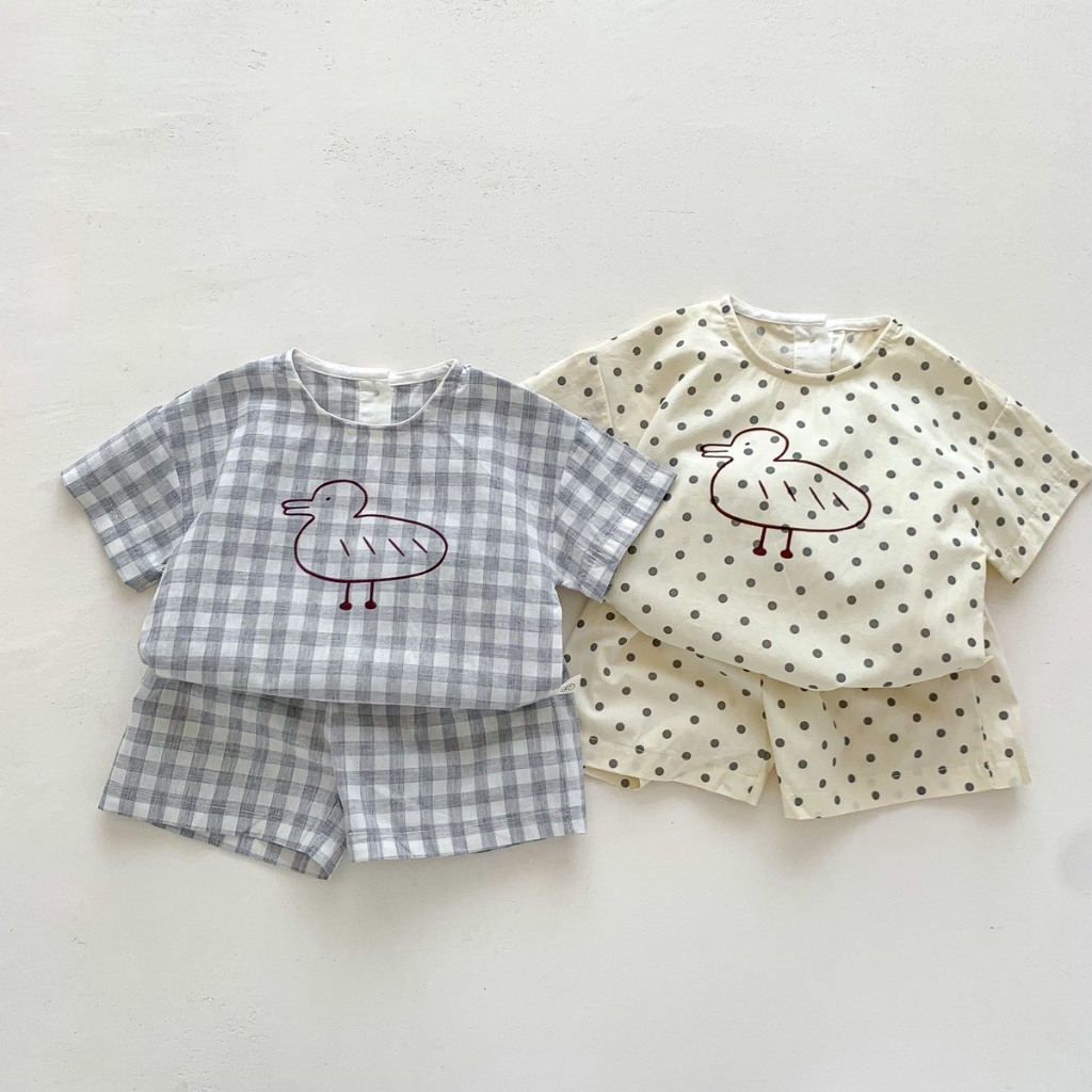 Cute Chubby Duck short sleeve clothes set for babies 8-18kg | Shopee ...