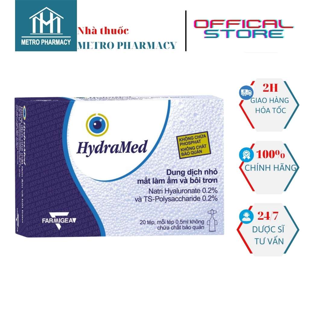 Hydramed eye drops - Artificial tears - Reduces dry eyes, eye fatigue ...