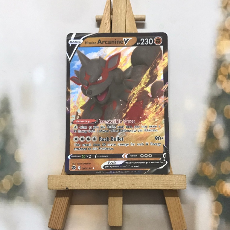 Pokemon Hisuian Arcanine V 090 / 195 picture card - Genuine English ...