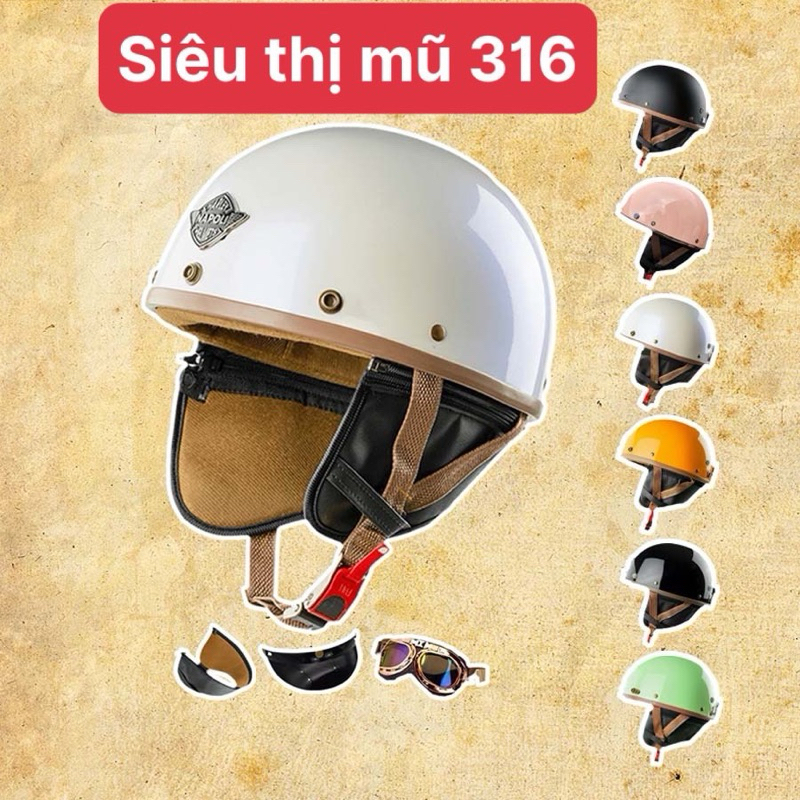 Haly leather half-head helmet brand Napoli, many colors, head size 57 ...