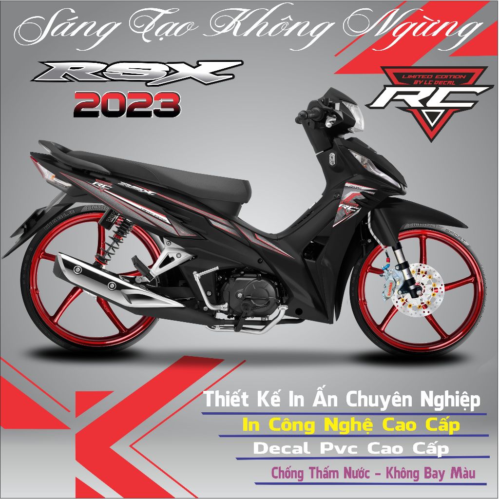 Wave rsx 2023 car sticker, latest rc v3 stamp model, removable sticker ...