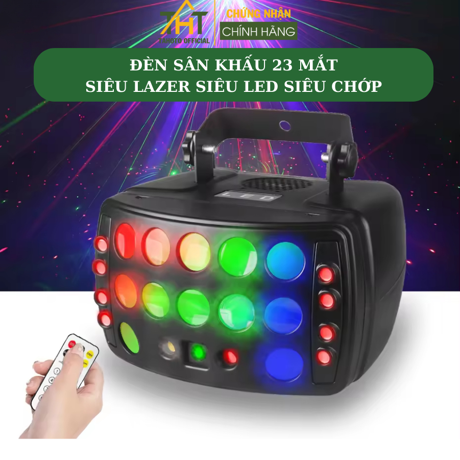 Tahoto 23-eye stage light with integrated laser LED, upgraded 15-eye ...