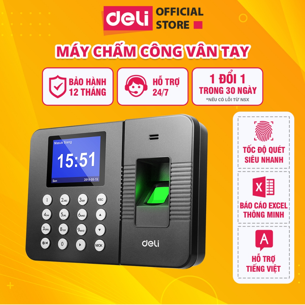 Deli Fingerprint Machine, Face Detection, Vietnamese Timekeeping ...