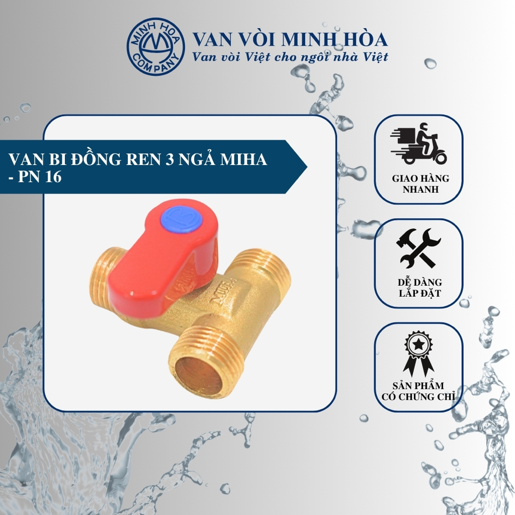 Copper Ball Valve 3 Recline MIHA - PN16 - DN 15 - Total Valve Lock On ...