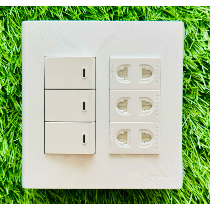 Panasonic switch socket set (wide) - Available set, just connect and ...