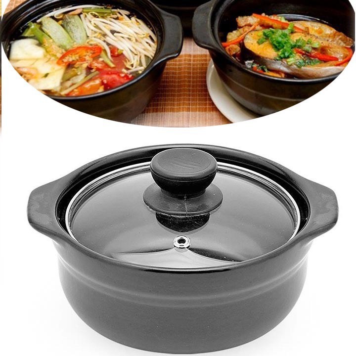 Multi-purpose clay pot for stewing fish, braising meat, cooking spicy ...
