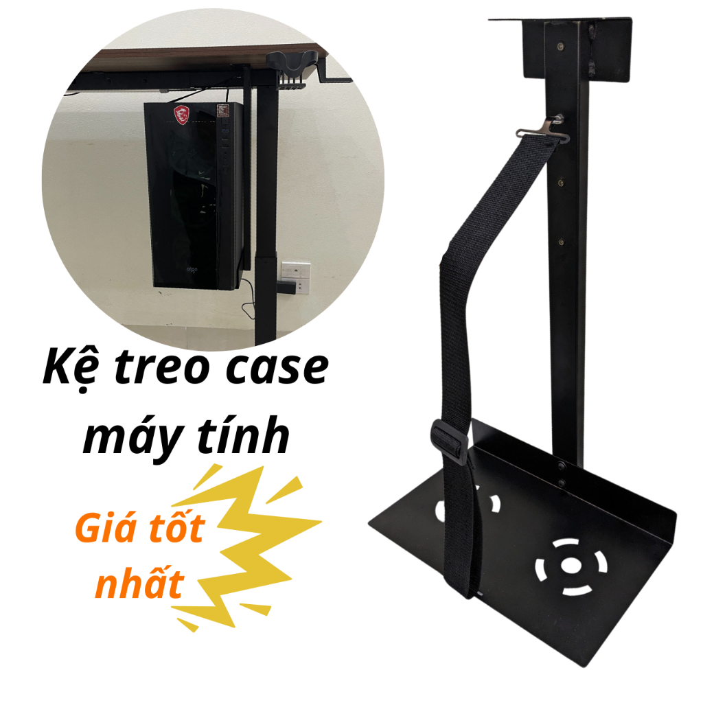 Space-saving Desk-Mounted PC Case Shelf, PC Stand, Desk-Mounted CPU ...