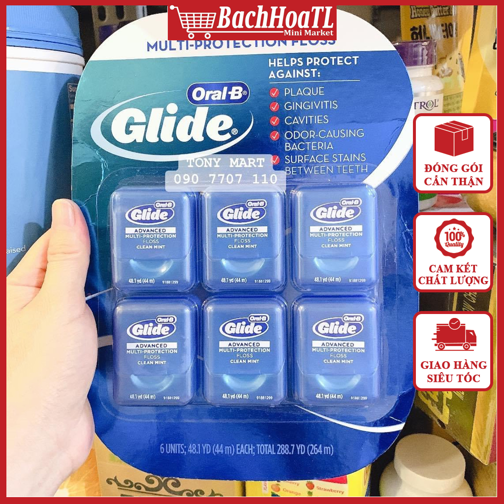Blister Of 6 Oral-B Glide Advanced Multi-Protection Floss Usa Floss ...
