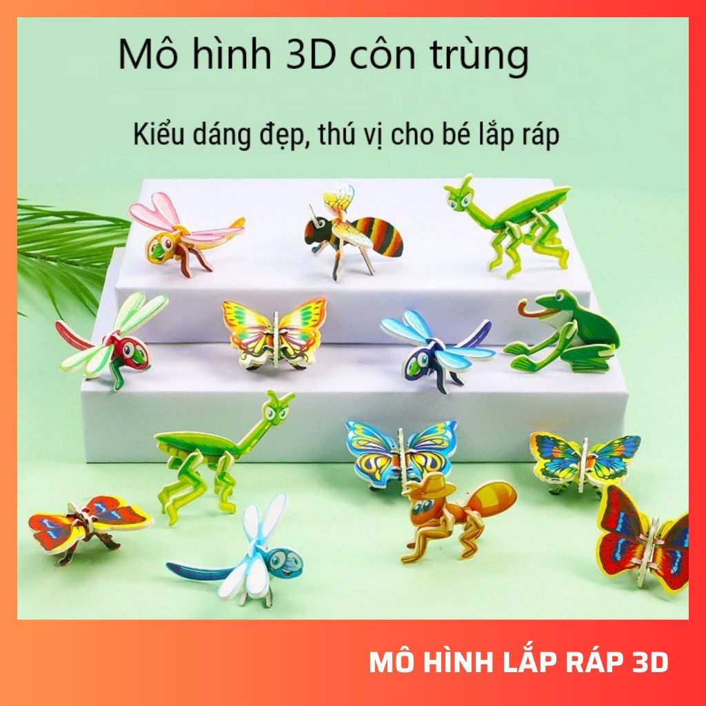 Assembling Set of 10 3D Animals - 3D Cartoon Insect Assembly Model ...