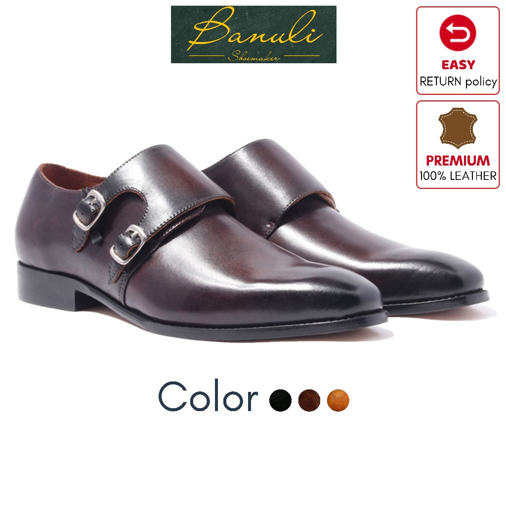 Banuli Men's Double Monk Strap Formal Shoes Double Monk Strap H1DS2M0 ...