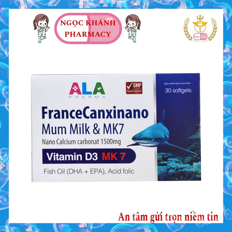 Ala France Canxinano Mum Milk MK7 Nano Calcium Vitamun D3 MK7 DHA EPA ...