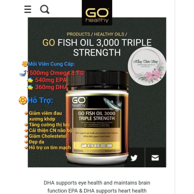(Omega 3) Super High Strength Fish Oil Go Healthy Fish Oil 3000mg ...