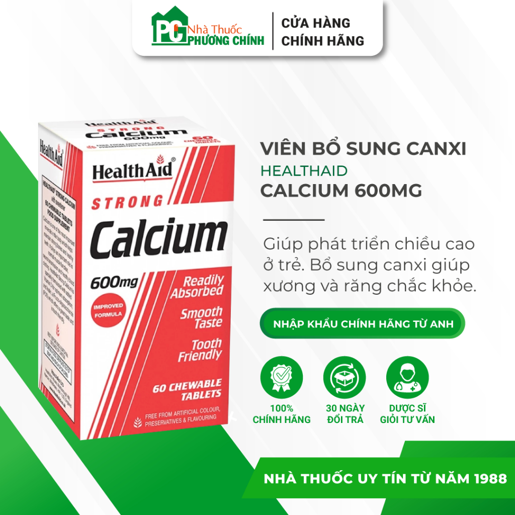 Calcium HealthAid Calcium 600mg Helps Increase Height For Children ...