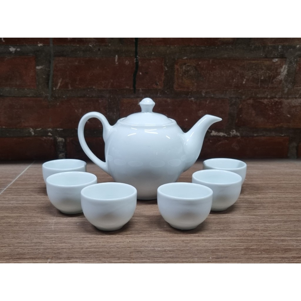 White tea set/tea set, including 01 pot and 06 cups without handles ...