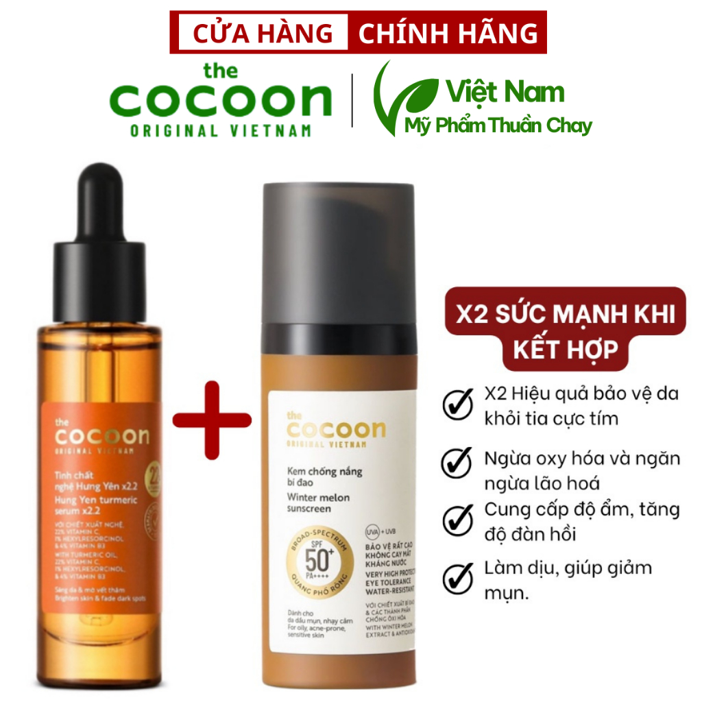 Combo x2 Effective sun protection - Winter melon sunscreen SPF 50+, PA ...
