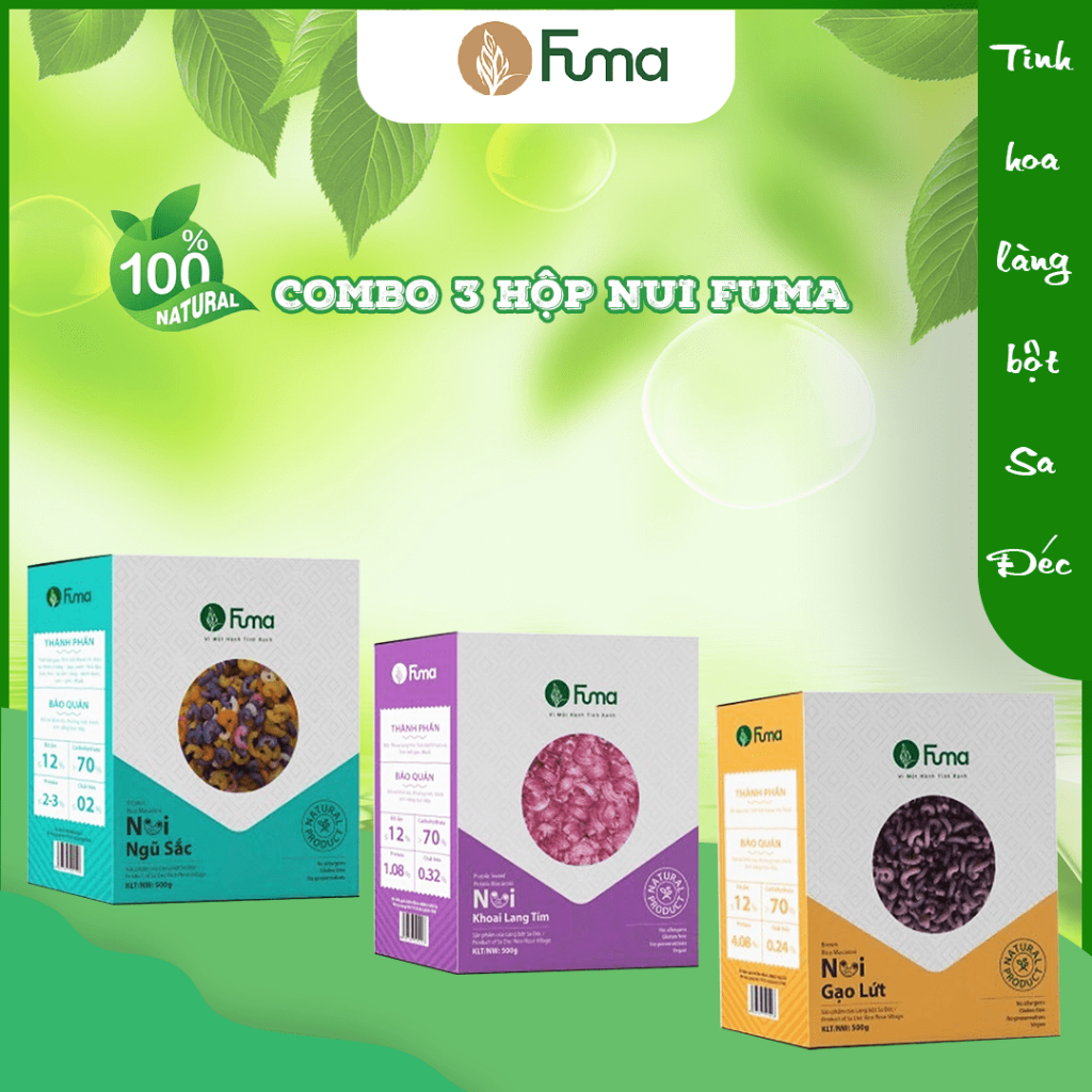Combo of 3 types of Fuma premium pasta | 4 boxes of five-color pasta ...