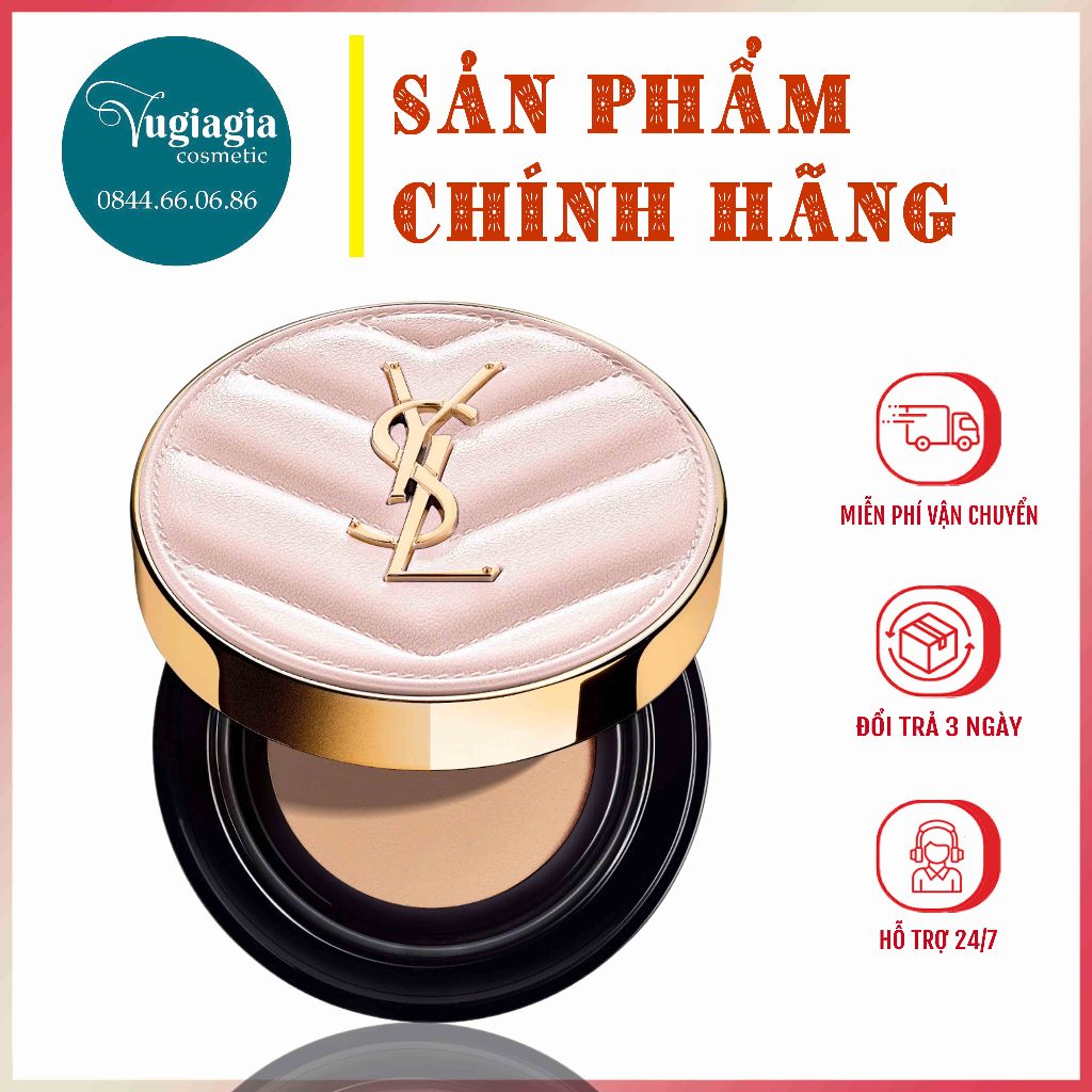 (NEW Model 2024 -Full Size) Cushion YSL Pink Case For Dry Skin, YSL Touche Éclat Glow Pact NEW ...