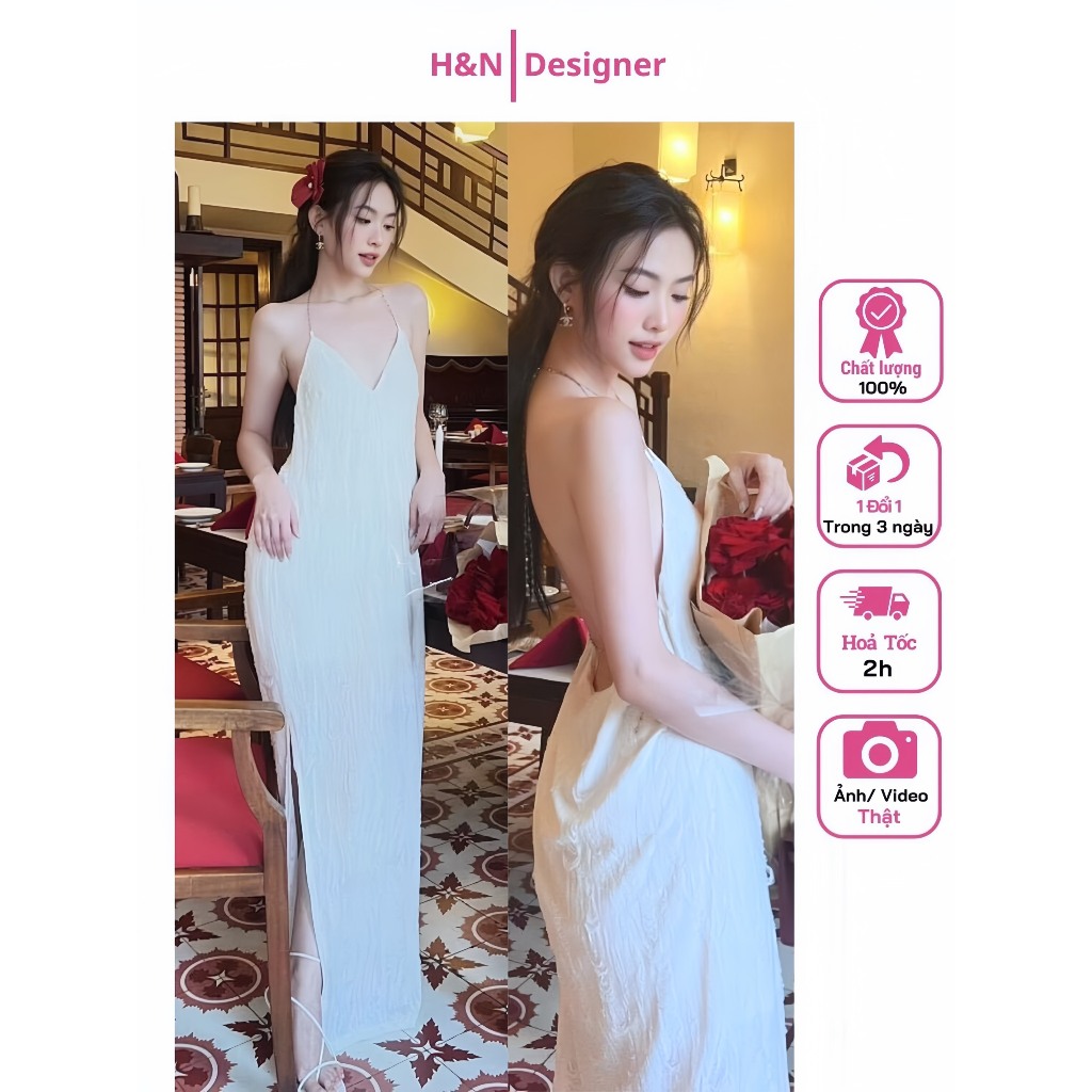 Long Maxi Dress with Slit Backless Chain Coat Sexy Luxurious Design ...