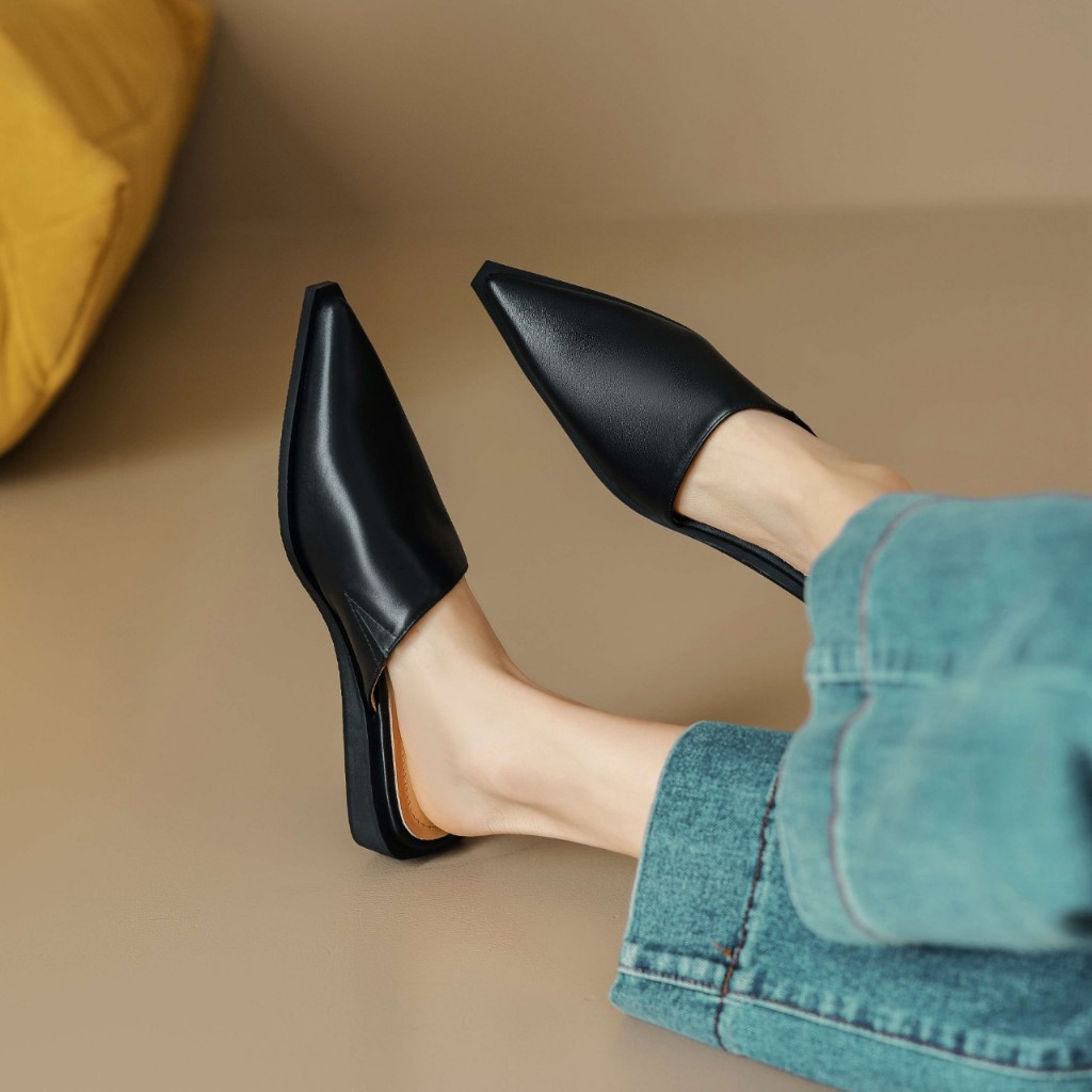 Women's pointy toe, closed toe loafers with 3f high heels, luxurious ...