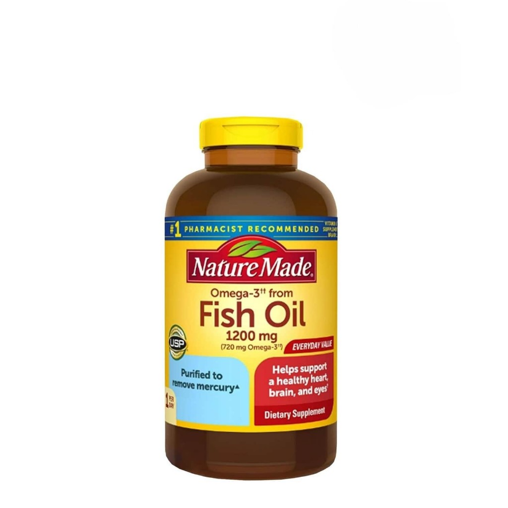 Nature Made Fish Oil 1000mg (300mg Omega-3) 250 capsules supports ...