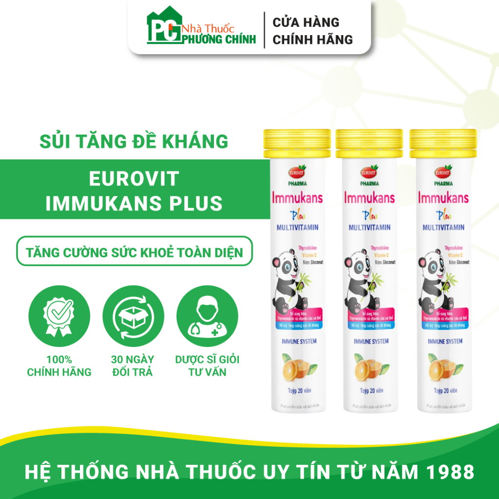 Immukans Plus Multivitamin Eurovit Effervescent Tablets Help Increase ...