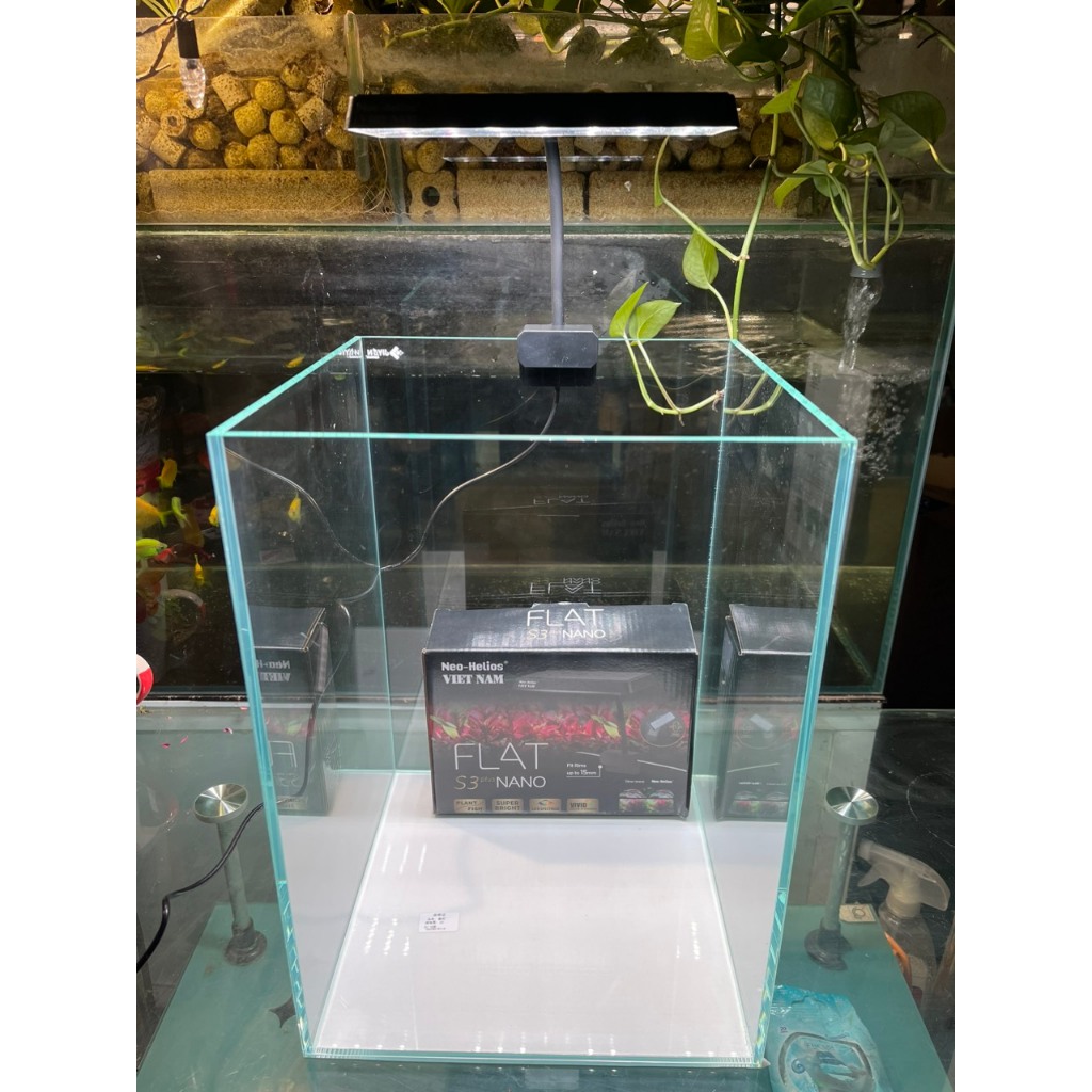 Mini Aquarium Desktop Super Clear Glass Tank Size 25cm x 25cm x35cm ...