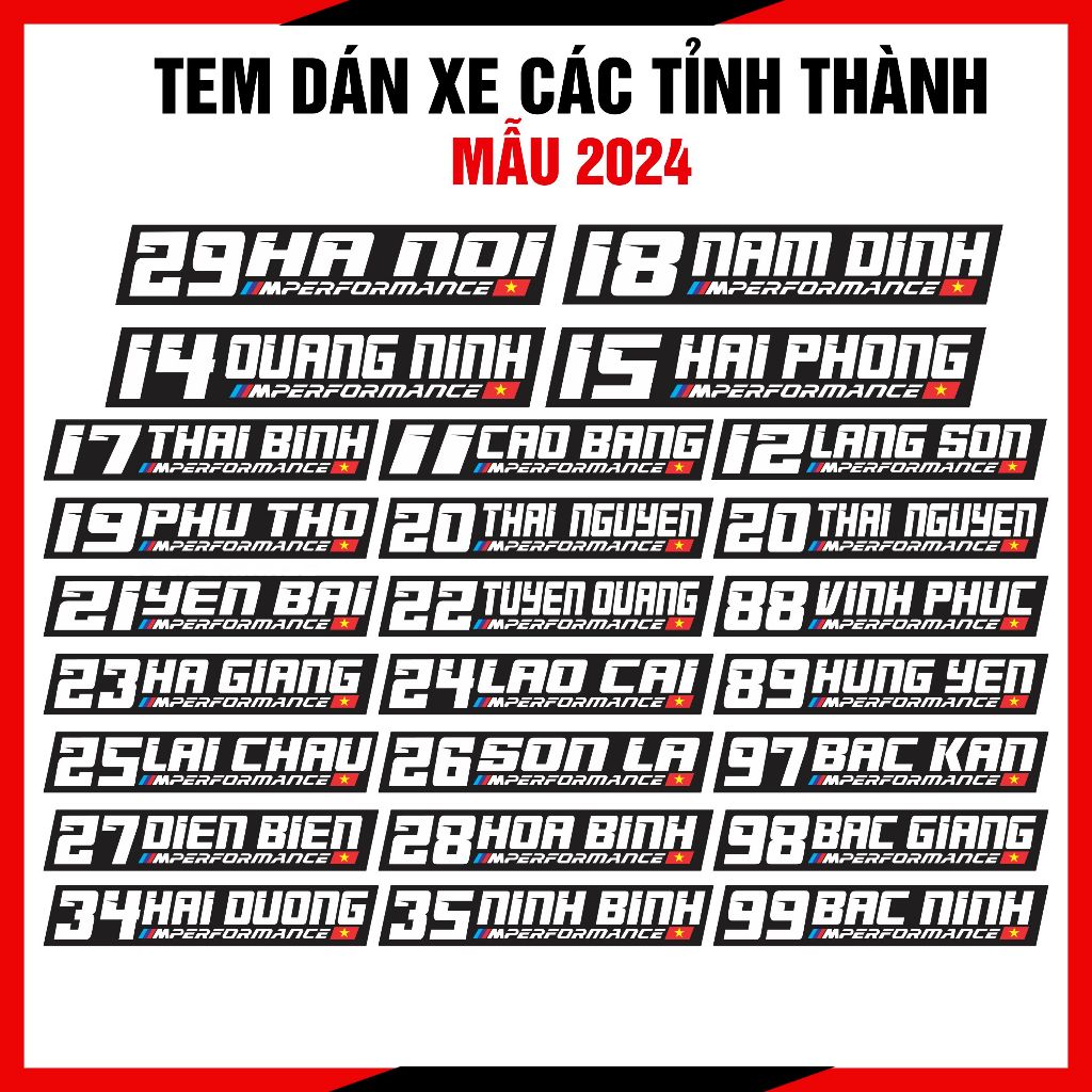 Car Sticker Decal Stamp 63 Provinces To Form 2024 - Waterproof - No ...