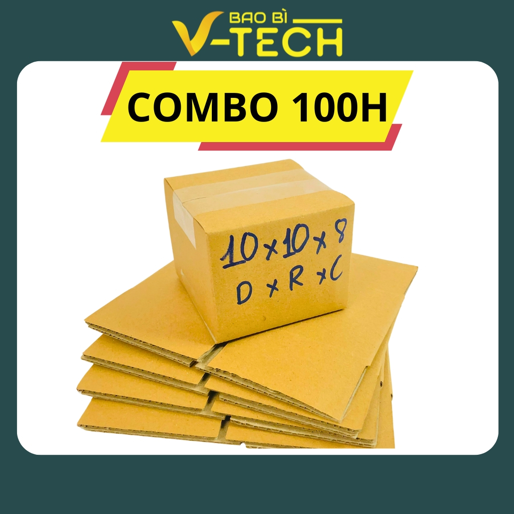 [COMBO] 100 carton Boxes Packing 10x10x8cm Small Packaging Paper Boxes ...