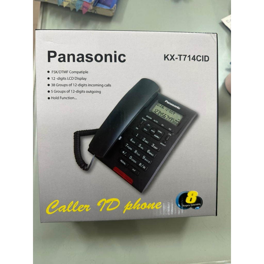 Panasonic desktop phone displays numbers and has external speakers ...