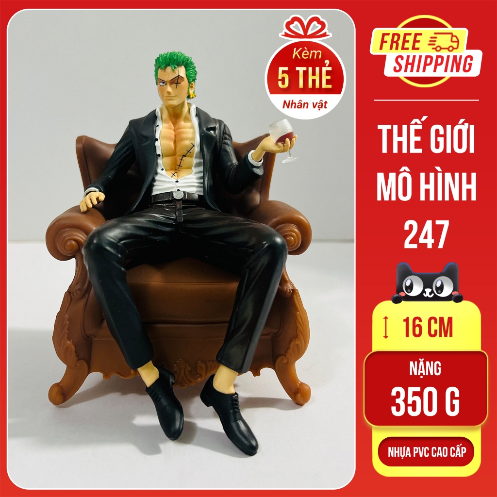 Cool Zoro One Piece model sitting in a chair - Includes 5 character ...