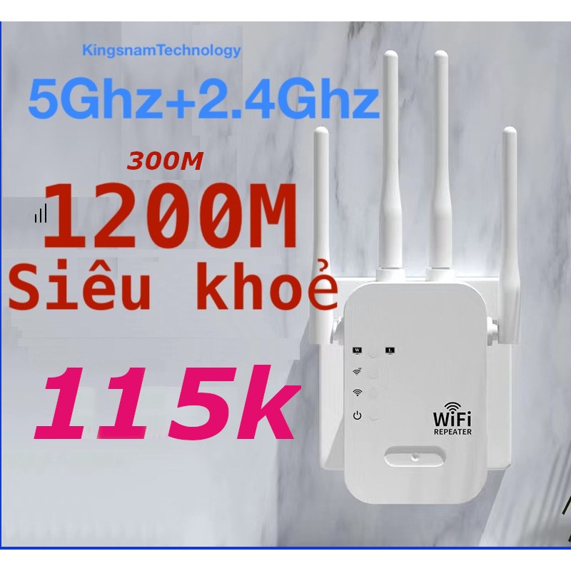 Wifi Extender 4 Antennas N Standard Wall Transmitter 1200M 300M Wifi ...