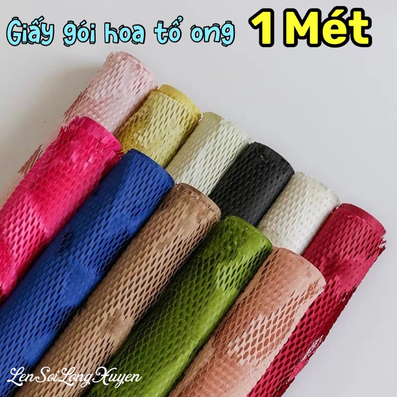 1 Meter Honeycomb flower wrapping paper, artistic hexagonal mesh pull ...