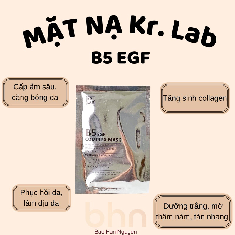 B5 Kr.Lab Mask Moisturizing, Restoring, Whitening EGF Complex Pack 25ml ...