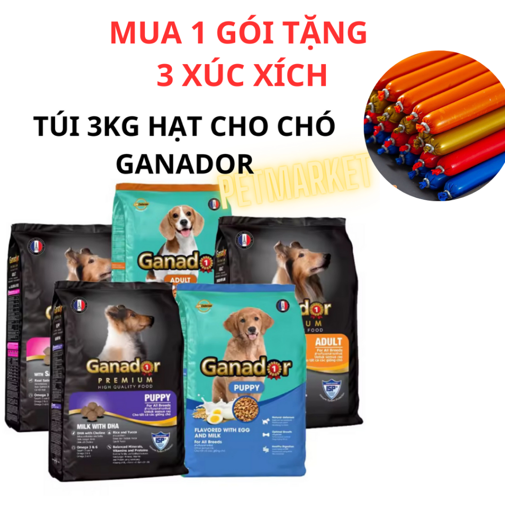 3kg BAG OF GANADOR GRAIN DOG FOOD WITH MANY FLAVORS, GRAIN FOR PUPPY ...