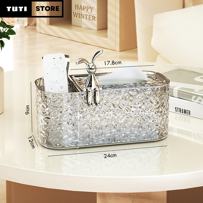 Transparent multi-purpose tissue box, 3-compartment design for your ...