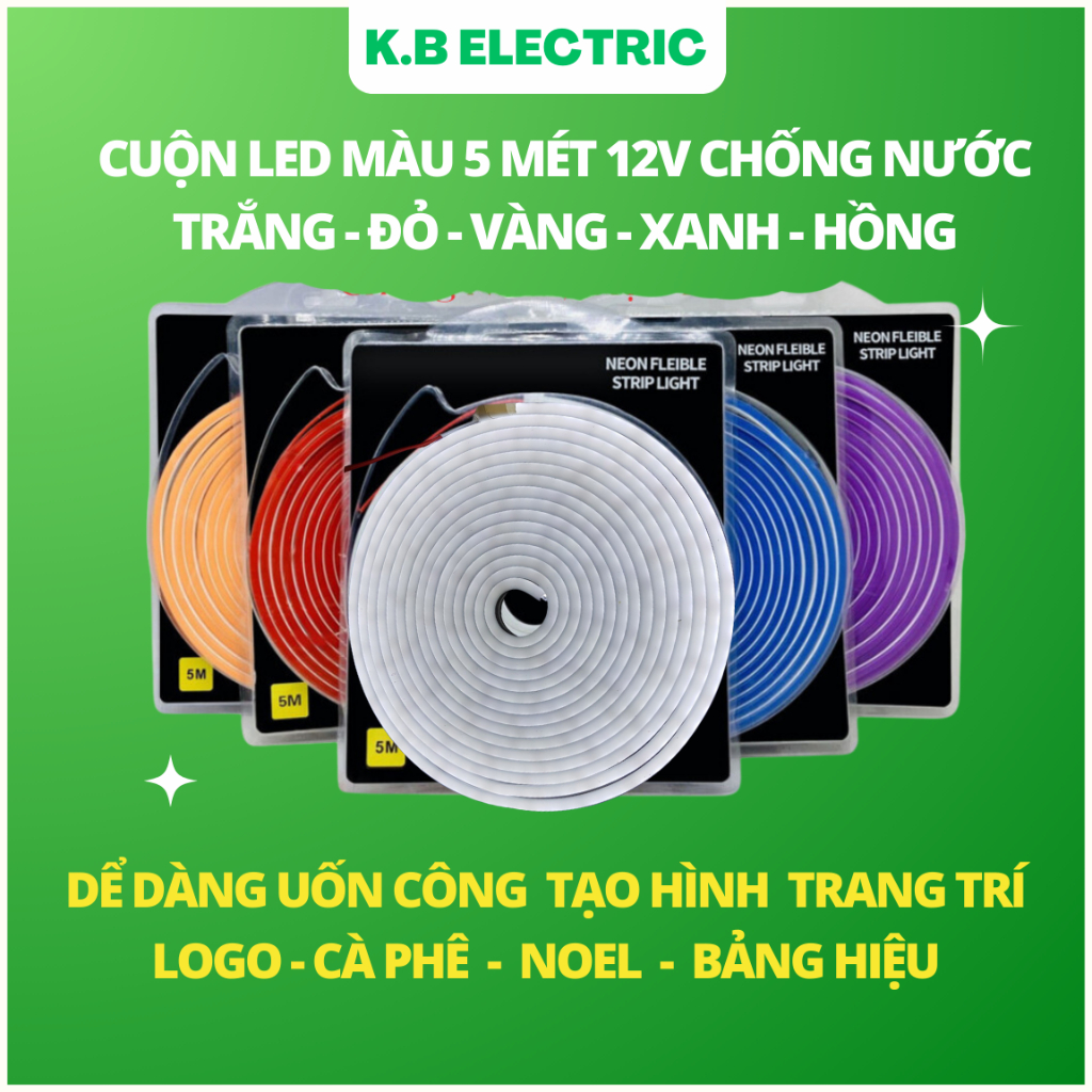 Led NEON light roll 5 meters 12V for cafe decor, bending shapes ...