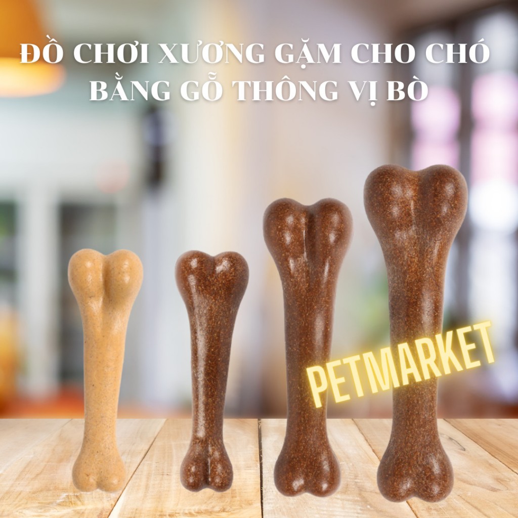 (WOODEN Mirror) DOG BONE TOY MADE OF PINE WOOD AND BEEF | Shopee Malaysia