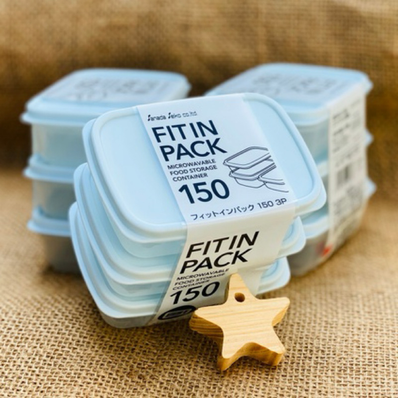 Set of 3 Konbini plastic boxes with flexible lids 150ml (Mint Green ...