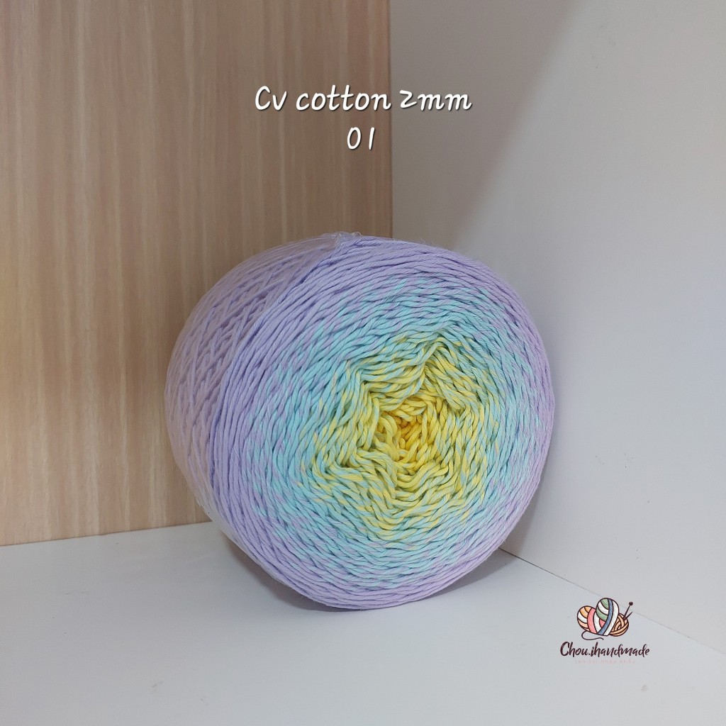 Soft 2mm Cotton Rainbow Thread Knitting Hanger, Skirt, Towel | Shopee ...