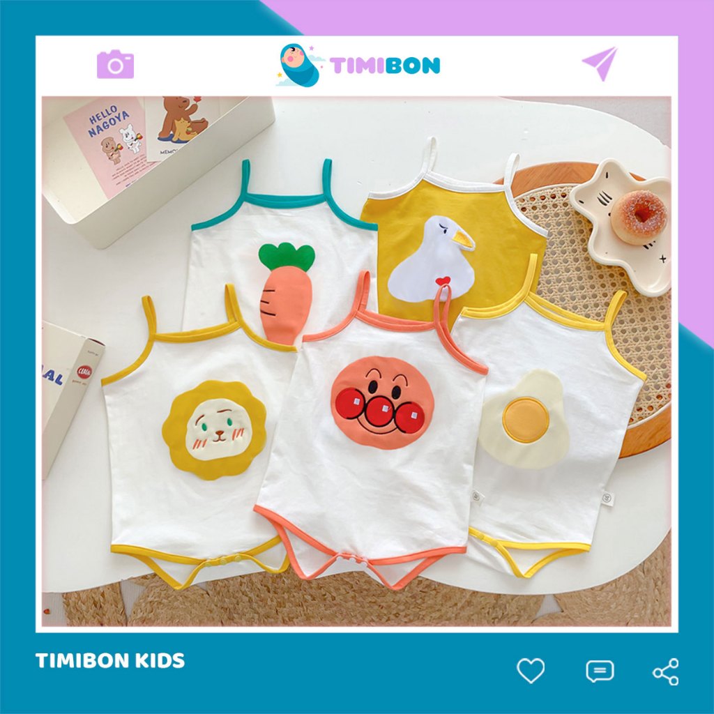 Body Chip Twill Cute Cartoon Bodysuit for Baby Girls Soft and Cool ...