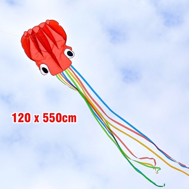 3d Octopus Aerodynamic Frameless Flying Kite Children's Toy | Shopee ...