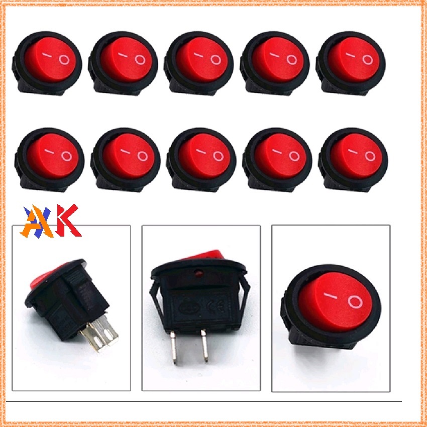 [V.A.K] KCD1 6A-250v 20mm round rocking switch (no indicator light ...