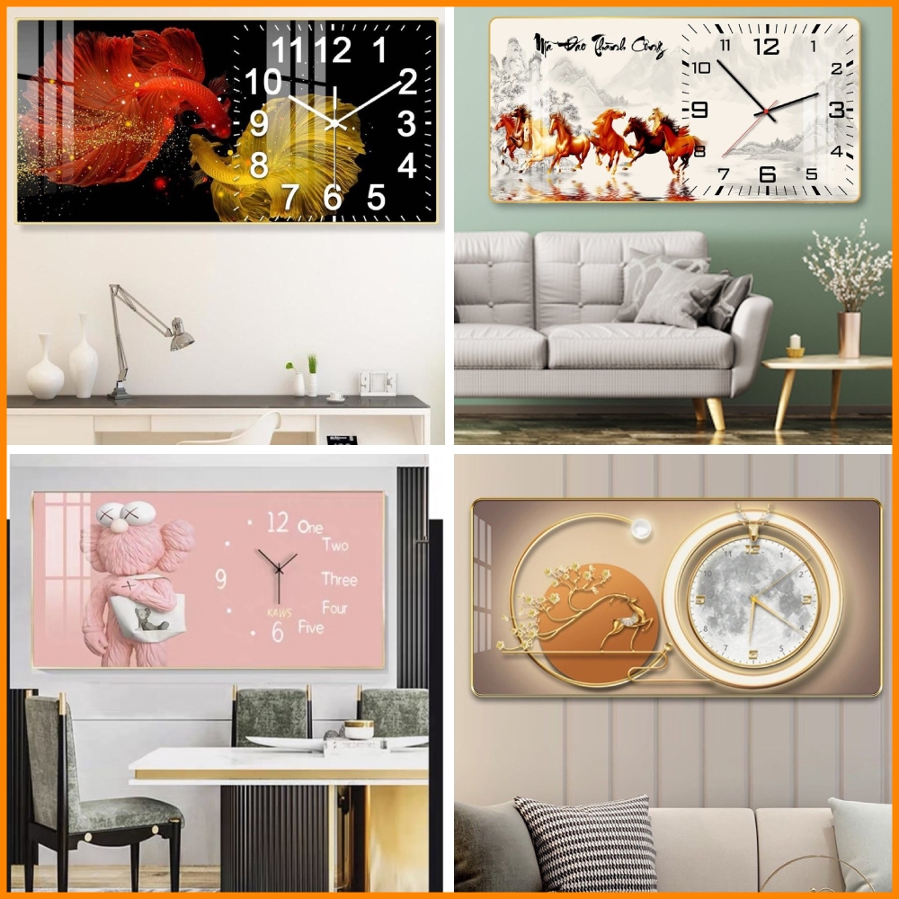High-end Mirror-Coated Clock Paintings For Living Room, Bedroom ...