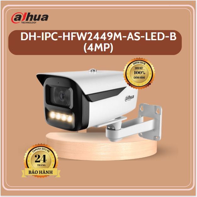Dahua DH-IPC-HFW2449M-AS-LED-B outdoor fixed IP camera Street body camera, Wizsense Full-color 4 ...