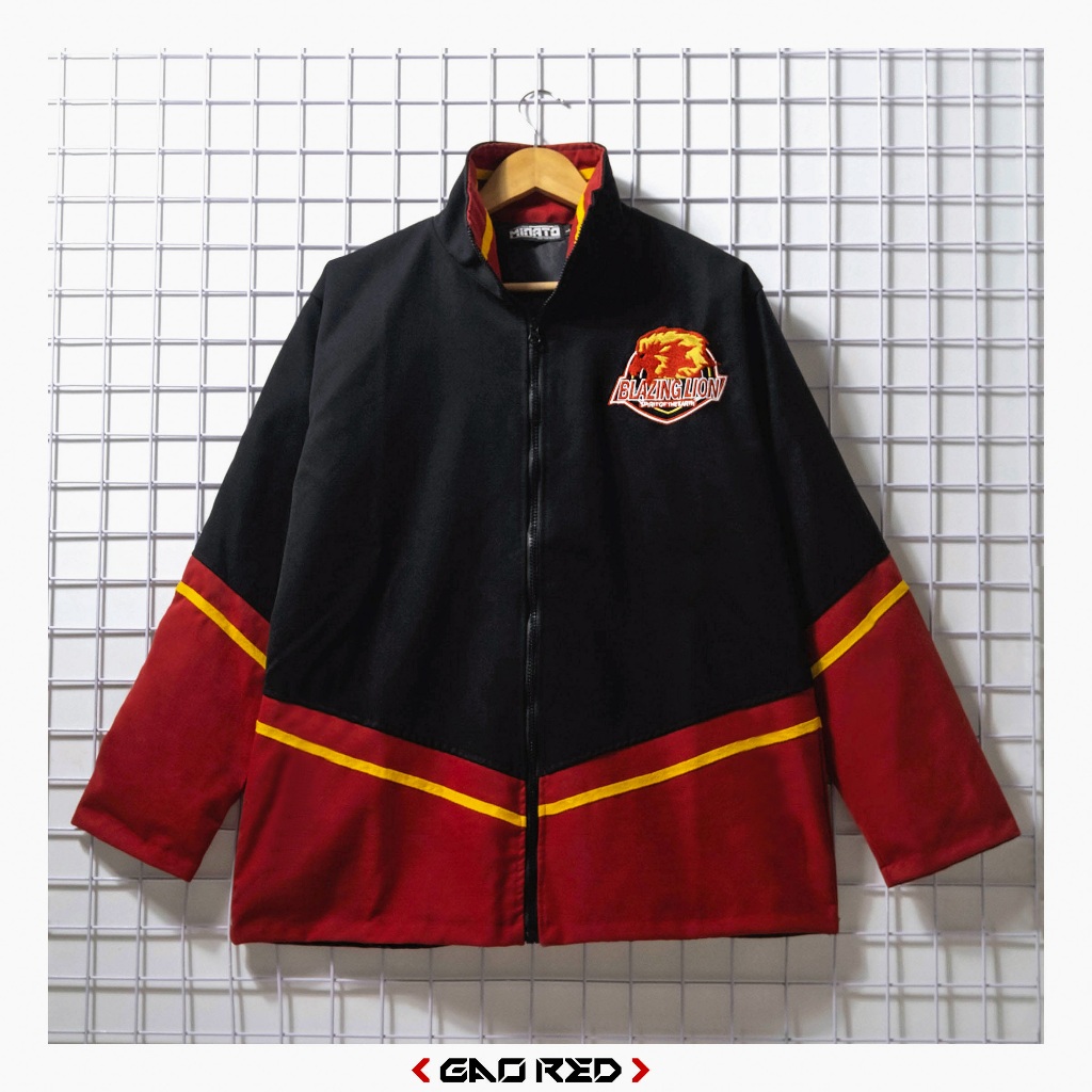 Jacket Unisex Khaki Parachute Lining Embroidered Gao Red Pattern For ...