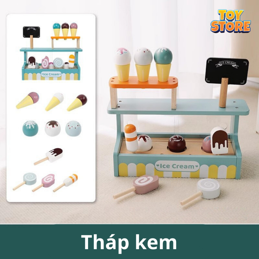 High quality wooden kabi ice cream counter toy set for children ...