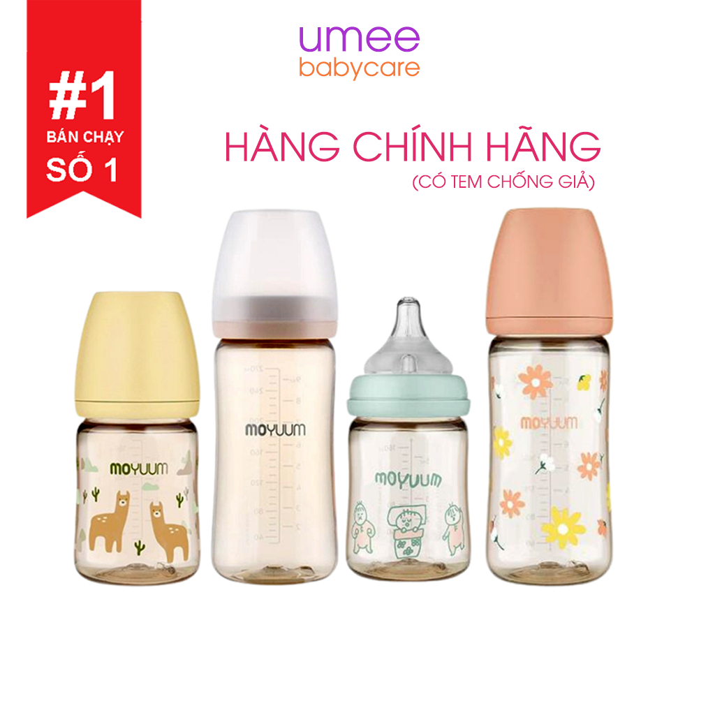 Moyuum Milk Bottle with New Pattern, Premium Korean Super Soft Nipple 170ml 270ml, Selected ...