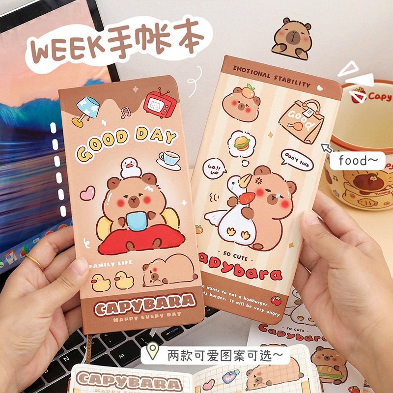 Capybara Cute Capybara Notebook Weekly Planner Grid Cartoon Notebook ...