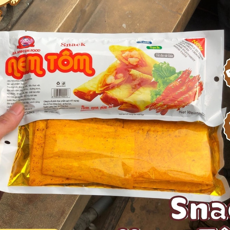 5 Packs of Three Brothers Food Nem Tom Snack, Spicy Shredded Snack ...